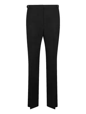 THE ROW Wool Straight Trousers - Black