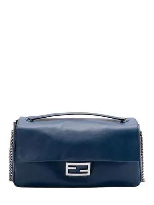 Fendi Baguette Chain Large Shoulder Bag - Blue
