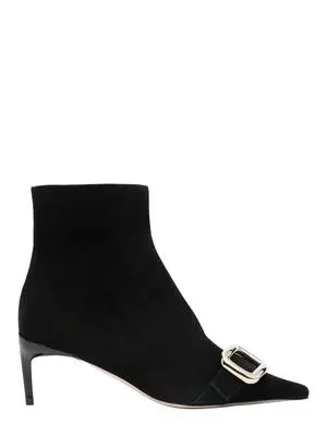 ROGER VIVIER Choc Heel Ankle Boots - Black