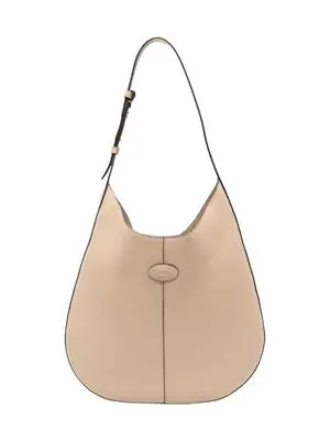 TOD'S Di Bag Small Leather Hobo Bag - Beige