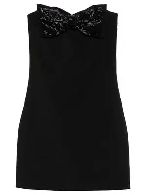 SELF-PORTRAIT Bow Detail Mini Dress - Black