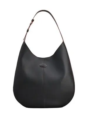TOD'S Di Bag Medium Leather Hobo Bag - Black