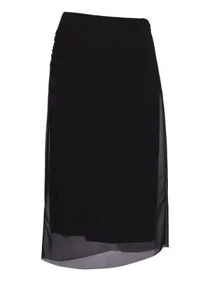 Prada Georgette Midi Skirt - Black