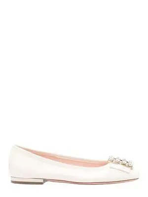 ROGER VIVIER Très Vivier Leather Ballet Flats - Powder