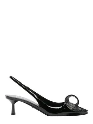 Prada Patent Leather Slingback Pumps - Black