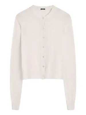 JOSEPH Button-down Crewneck Cardigan - Ivory