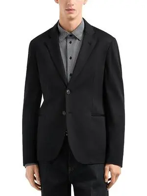 Emporio Armani Regular Fit Stretch Jersey Blazer - Black Beauty
