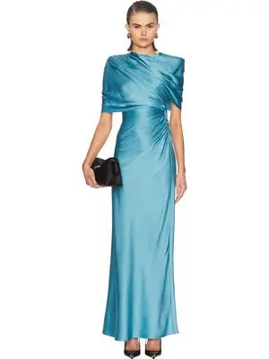 Stella McCartney Draped Cape Gown - Steel Blue
