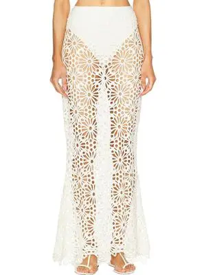 Norma Kamali Obie Long Skirt - Cream