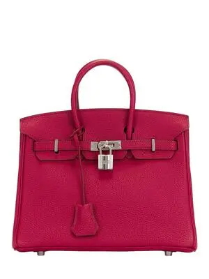 Hermès Hermes Togo Birkin 25 Handbag Rouge Grenat