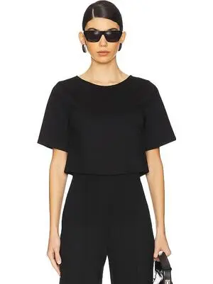 RIPLEY RADER Ponte Knit Short Sleeve Top - Black