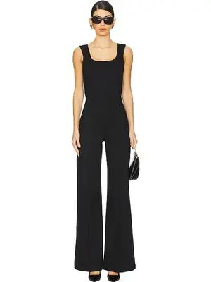 RIPLEY RADER Ponte Knit Tank Wide Leg Jumpsuit - Black