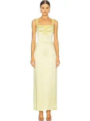 Line & Dot Limone Maxi Dress - Light Yellow