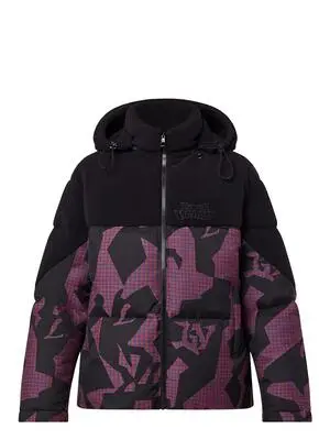LOUIS VUITTON Bimaterial Hooded Down Jacket - Black/violet