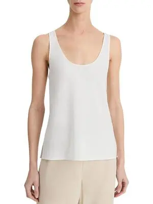 Vince Classic Bias Scoop Tank - Off White