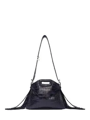 Maje Miss M Mini Embossed Leather Bag - Black