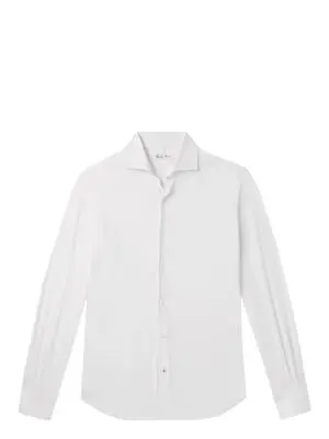 Loro Piana Andrew Cutaway-collar Cotton-jersey Shirt - White