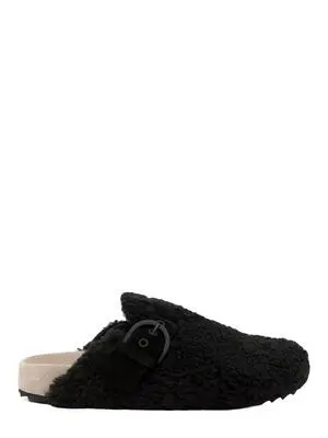 JAMES PERSE Faux-shearling Slippers - Black