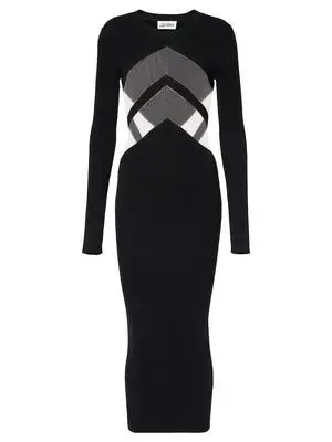 Jean Paul Gaultier Paneled Jersey Midi Dress - Black