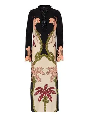 JOHANNA ORTIZ Johanna Ortiz Sequined Printed Silk Tunic
