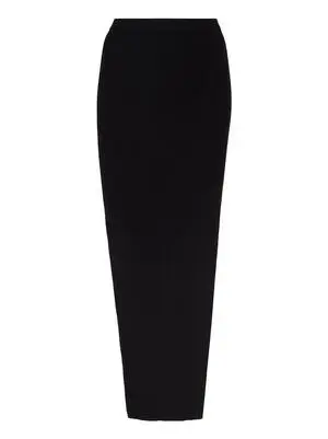 Rick Owens Sacriskirt Ribbed-knit Midi Skirt - Black