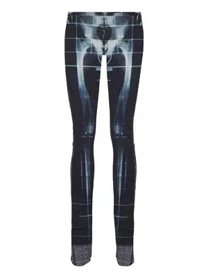 JEAN PAUL GAULTIER Squeletor Semi-sheer Mesh Straight Pants - Blue