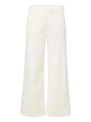 Ag Caden Wide-leg Twill Pants - White