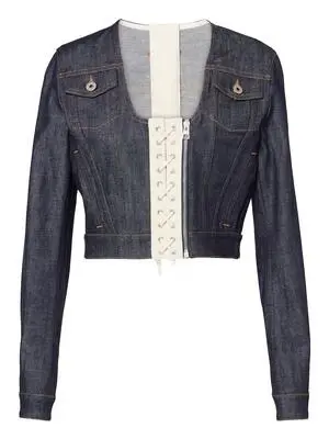 Jean Paul Gaultier Lace-up Denim Jacket - Blue