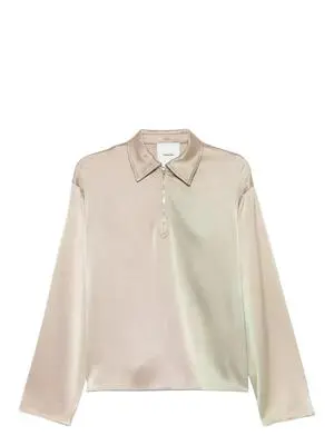 Nanushka Satin Polo Top - Neutrals