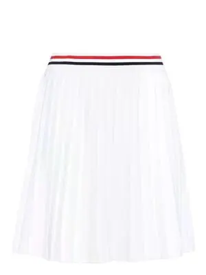Thom Browne Rwb-stripe Pleated Mini Skirt - White