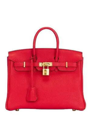 FWRD RENEW Hermes Togo Birkin 25 Handbag - Red