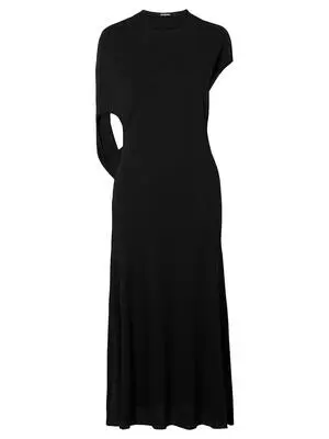 Jacquemus Salerno Asymmetric Midi Dress - Black