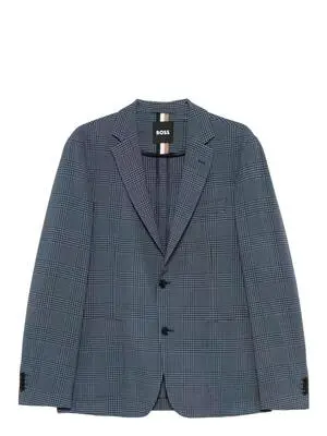 BOSS Prince-of-wales-check Blazer - Blue