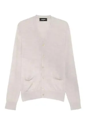 Dsquared2 Virgin Wool Cardigan - Neutrals