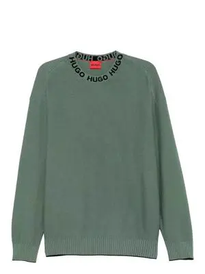 Hugo Logo-collar Sweater - Green
