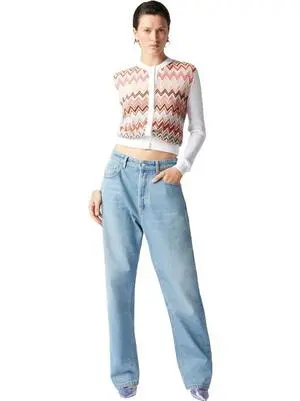 MISSONI Viscose-Blend Cardigan With Chevron Insert