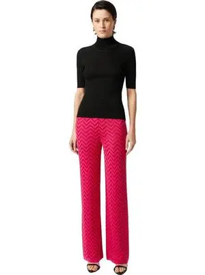 Missoni Tonal Chevron Pattern Straight Trousers - Magenta Red