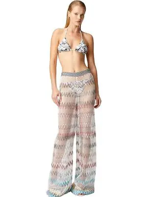 Missoni Zig Zag Mesh Cover-up Trousers With Sequins - Multicoloured