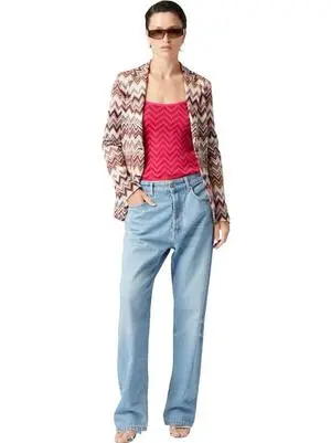 Missoni Single-breasted Blazer With Zigzag Pattern - Multicoloured