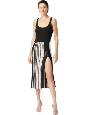 Missoni Striped Crochet Midi Skirt With Side Buttoning - Multicoloured