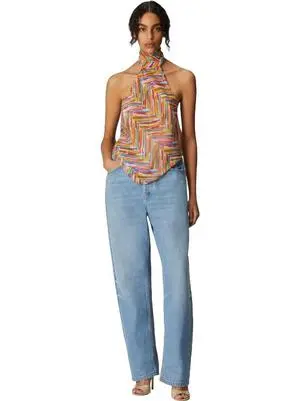 Missoni Sleeveless Turtleneck Top In Printed Cotton And Silk Blend - Multicoloured 2