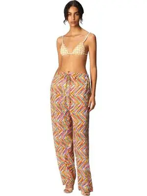 Missoni Printed Cotton And Silk-blend Trousers - Multicoloured 1