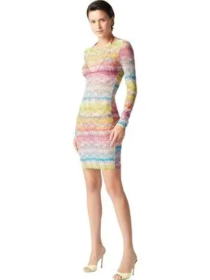 Missoni Long-sleeve Printed Tulle Dress - Multicoloured 2