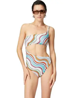 Missoni One-shoulder One-piece Swimsuit - Multicoloured