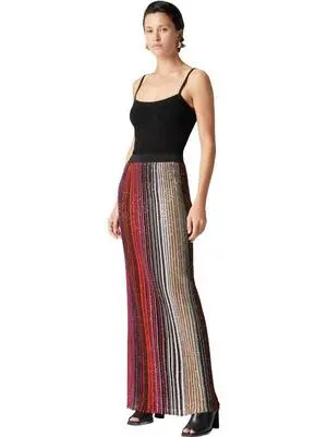 Missoni Striped Long Skirt With Sequins - Black & Red