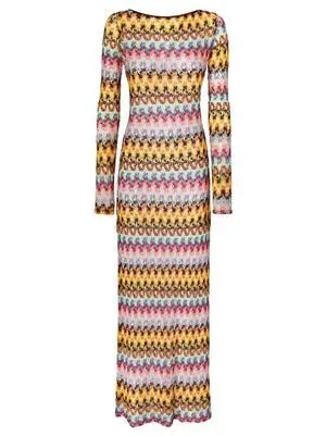 MISSONI Long Dress In Lamé Viscose Lace With Open Back
