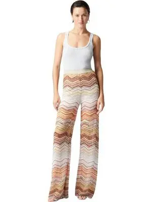 Missoni Palazzo Chevron Lamé Trousers With Sequins - Multicoloured 1
