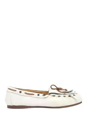 P.a.r.o.s.h Fringe-detail Leather Loafers - White