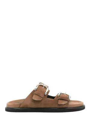 P.a.r.o.s.h Suede Flat Sandals - Brown
