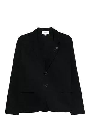LARDINI Brooch-detail Blazer - Black